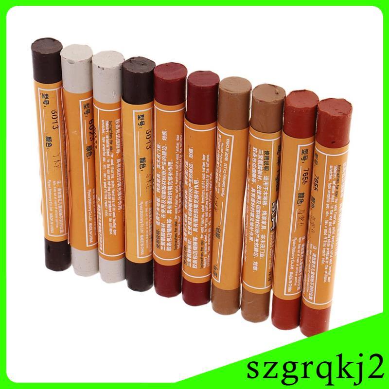 [Szgrqkj2] 10 ชิ้น RETOUCH CRAYON WAX WOOD & FURNITURE SCRATCH REPAIR ...