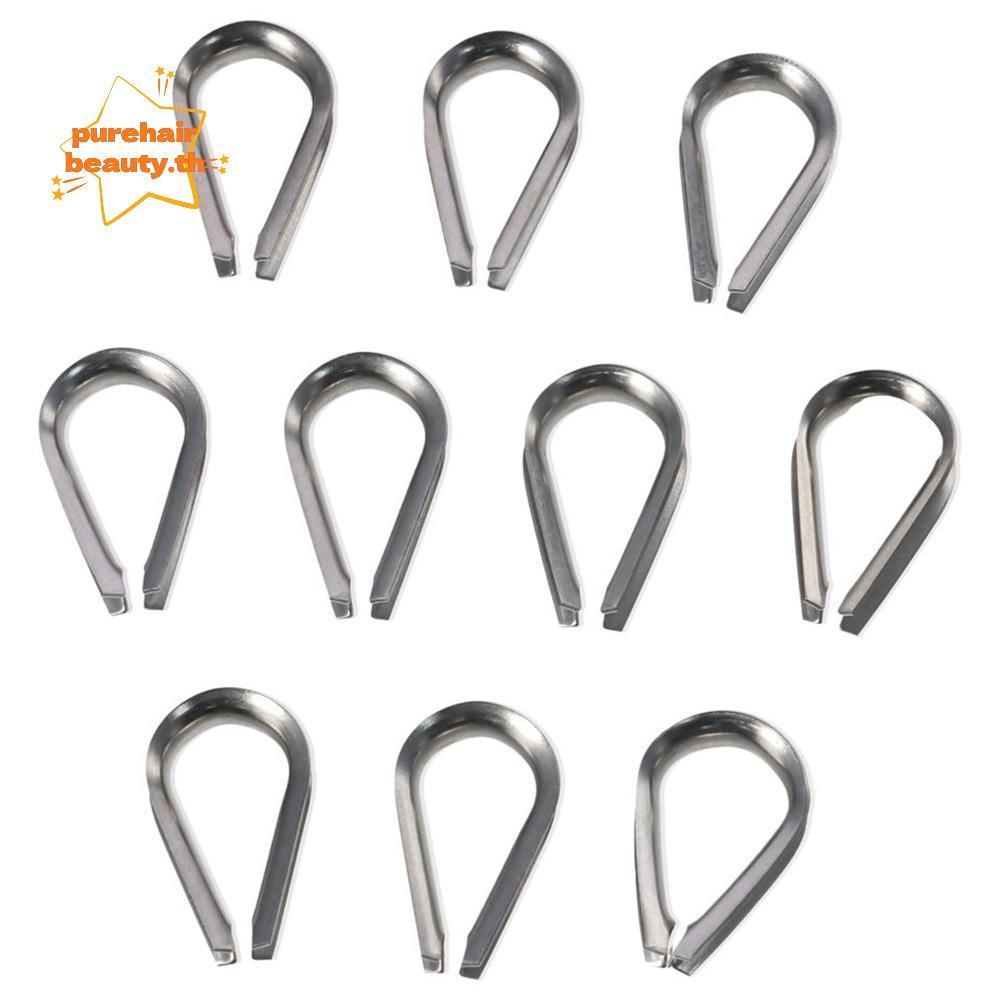 PUREHAIRBEAUTY 10 ชิ้นเชือกลวด Thimbles, 304 สแตนเลส 1.5-12 มม.เชือก ...