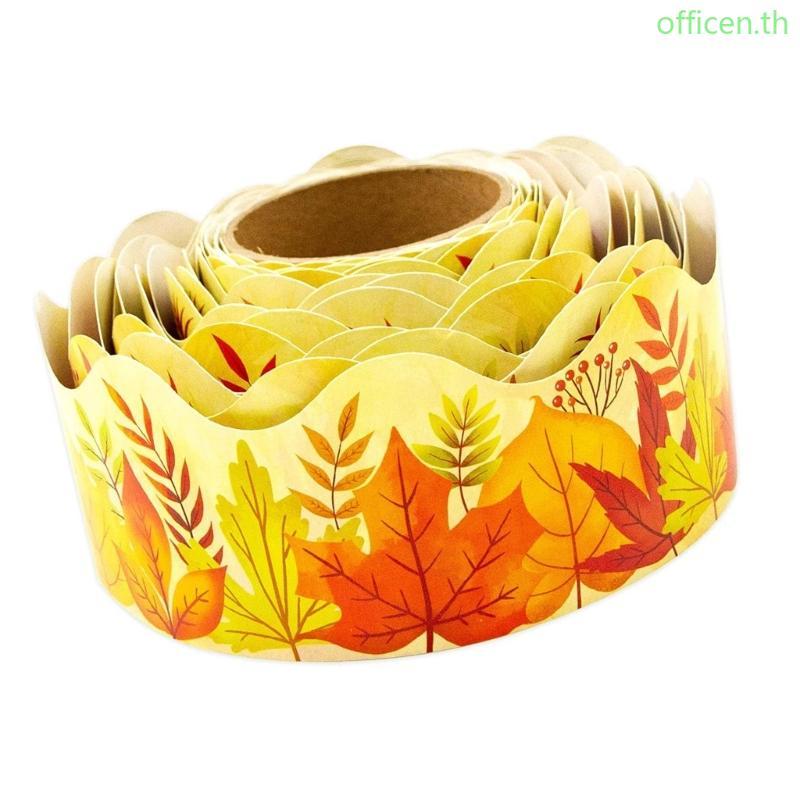 Cen 10m ฤดูใบไม้ร่วง Bulletin Board Border Maple Leaf Border Trim ห้อง ...