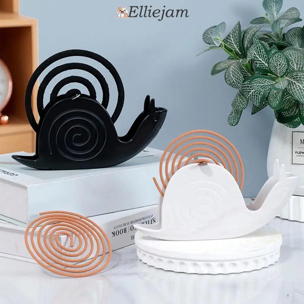 ELLIEJAM ชั้นวางม้วนยุง,ทนไฟสีขาวสีดําถาดม้วนยุง, Creative PP Snail ...