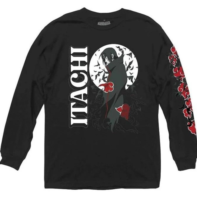 เสื้อยืดแขนยาวสไตล์นารูโตะ อิITAJI และอีกา พิมพ์ลายบนผ้าฝ้าย 100% ...