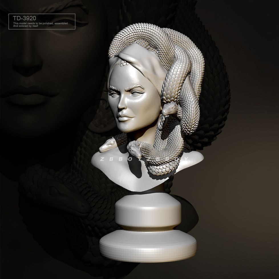 55mm ZBBOY Producer Medusa หน้าอกเรซิ่นทหารสีขาวรุ่น TD-3920/3D ...