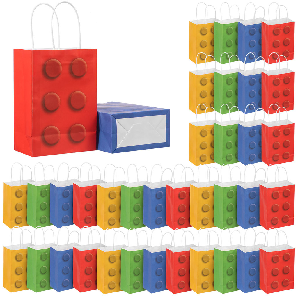 36 ชิ้น Building Block Party Favor กระเป๋าจับ 4 สีอิฐ Goodie ปัจจุบัน ...