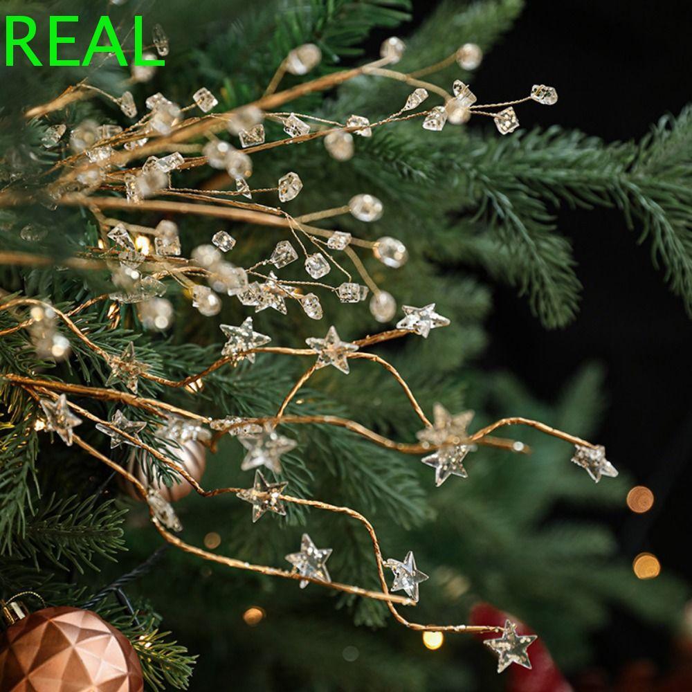 REAL Christmas Glitter Stems, Gemstone Sticky Powder Xmas Tree Glitter ...