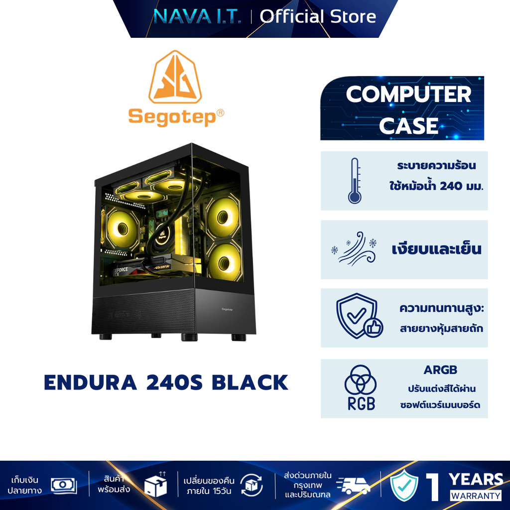 Segotep Computer Case (เคสคอมพิวเตอร์) Endura 240S (ฺBlack) รับประกัน ...