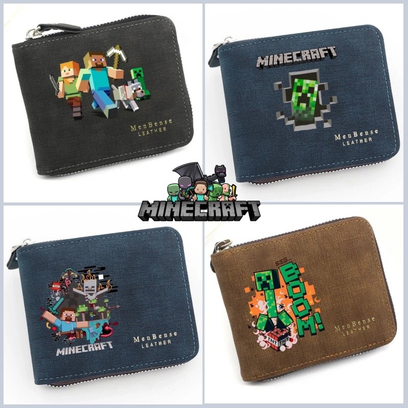 กระเป๋าเงิน Minecraft หนัง PU Matté .Zipper ความจุเยอะ สำหรับของขวัญวัน ...