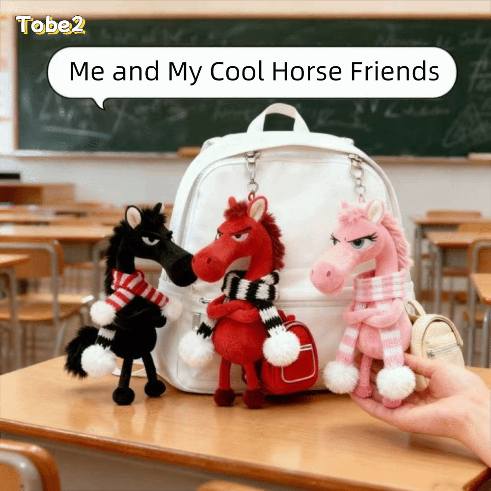 TOBE2 ตุ๊กตาม้า, ตุ๊กตาการ์ตูน Plush Pony พวงกุญแจ, ตลก 2026 ม้า Mascot ...