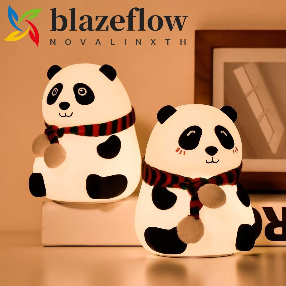 BLAZEFLOW โคมไฟตั้งโต๊ะแพนด้า, สีซิลิโคนเปลี่ยนไฟกลางคืนแพนด้า ...