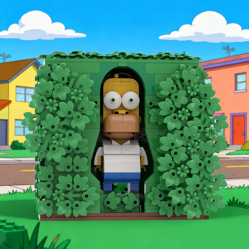 Simpsons - Homer หายไปเป็นพุ่มไม้ Building Blocks ประกอบของเล่นของขวัญ ...