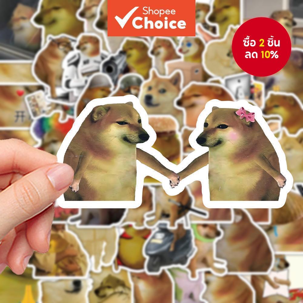 62PCS Cheems Dog & Alien Stickers - สติ๊กเกอร์ไวนิลกันน้ําสําหรับแล็ปท็ ...
