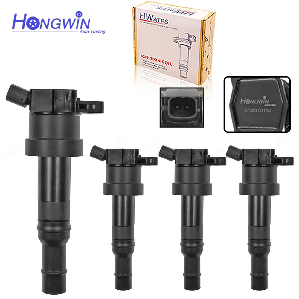 4pcs 27300-03150 คอยล์จุดระเบิดเหมาะกับ Hyundai Kia Rio K2 KX Pegas ...