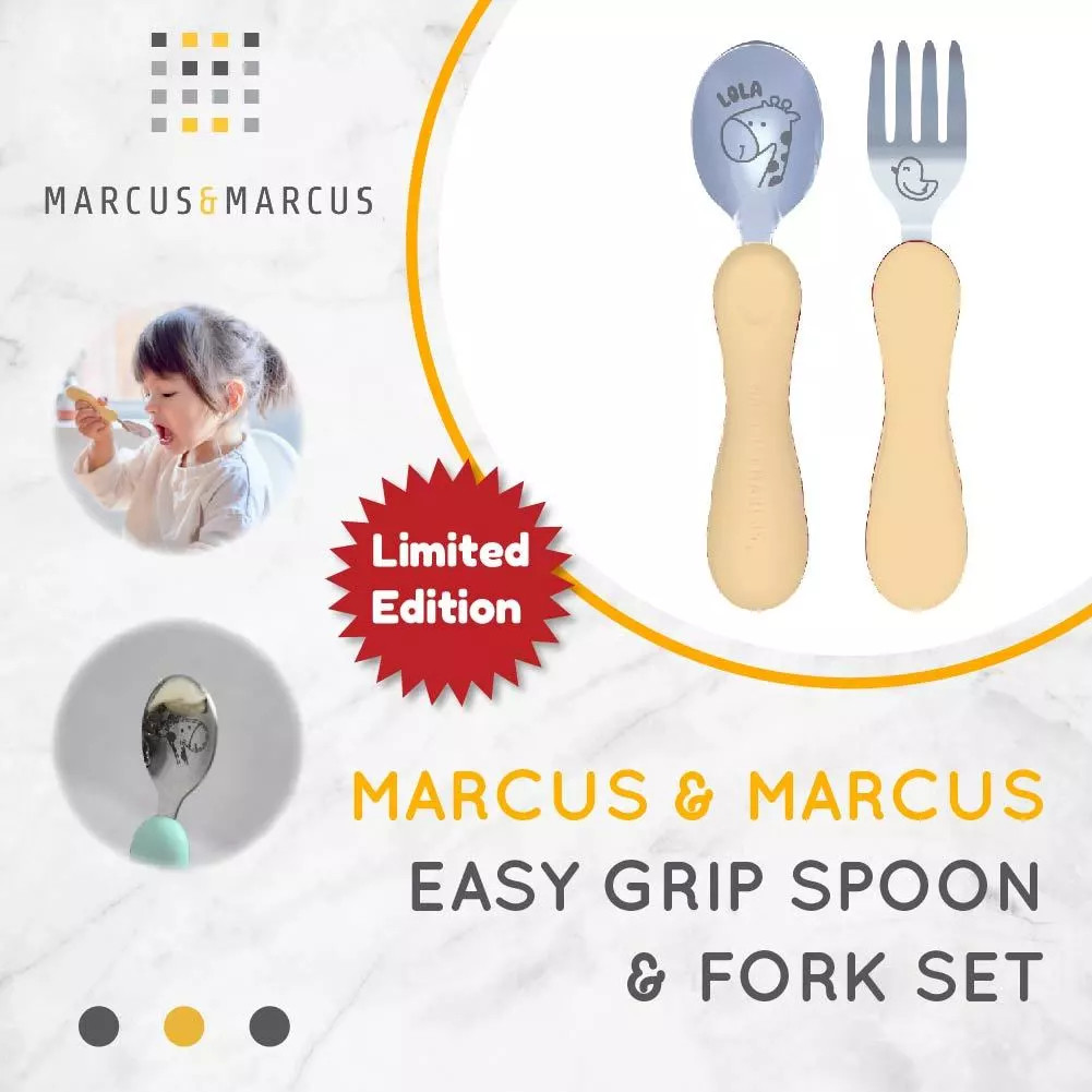 Marcus & Marcus Easy Grip ชุดช้อนและส้อมพร้อมเคส (ชุดช้อนและส้อมสําหรับ ...