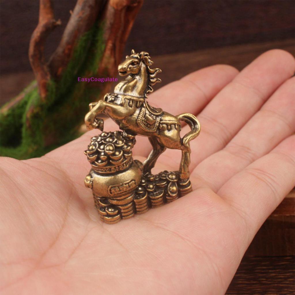 Eas ทองเหลืองม้า Figurines ตรุษจีน Zodiac Horse เครื่องประดับ Feng Shui ...