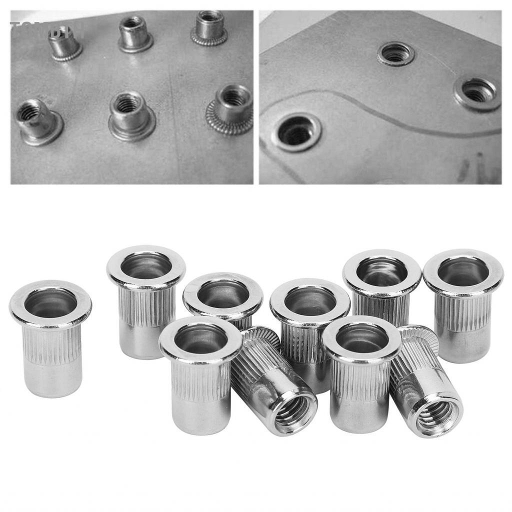 Tombth 50 ชิ้น Blind Riveting Nuts ชุดสแตนเลส Ribbed Nut M6 อุปกรณ์ ...