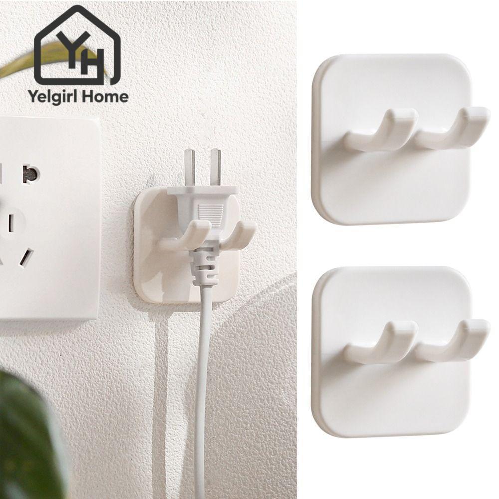 Yelgirlb Plug Hook,Double Hook Punch-free Power Plug Socket, Wall กาว ...