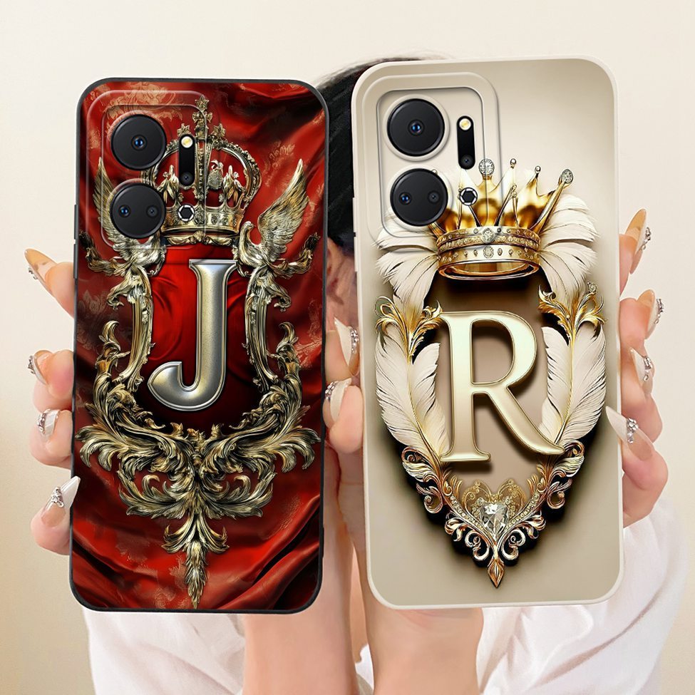 Honor X7A กรณีหรูหรา AZ ตัวอักษร 2D ทาสีปลอกซิลิโคน RKY-LX1 RKY-LX2 RKY ...