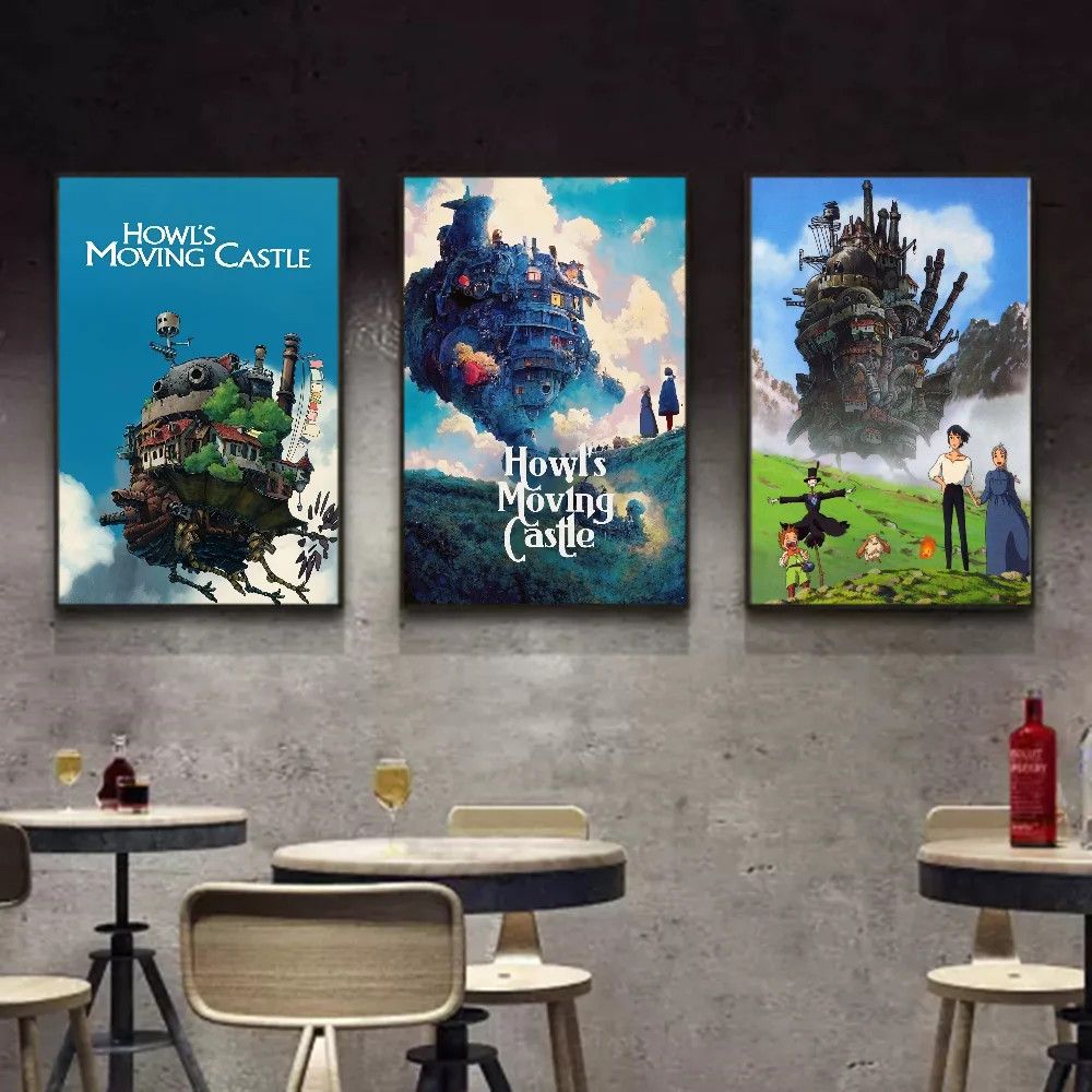 ญี่ปุ่นอะนิเมะ Howls Moving Castle คุณภาพสูงพิมพ์โปสเตอร์ HD Wall Art ...