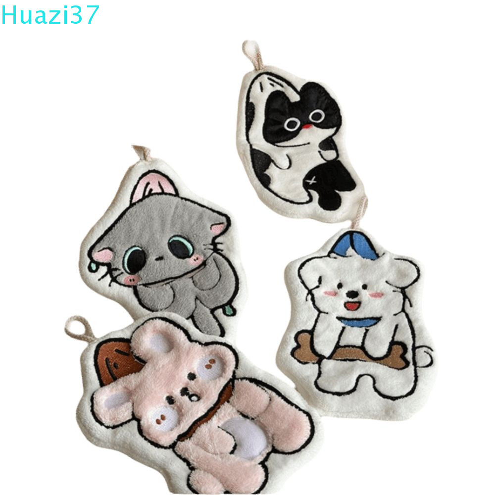 COMEE ผ้าเช็ดมือ, การ์ตูนน่ารักแมวห้องน้ํา Kerchief, ขนแกะปะการังหนา ...