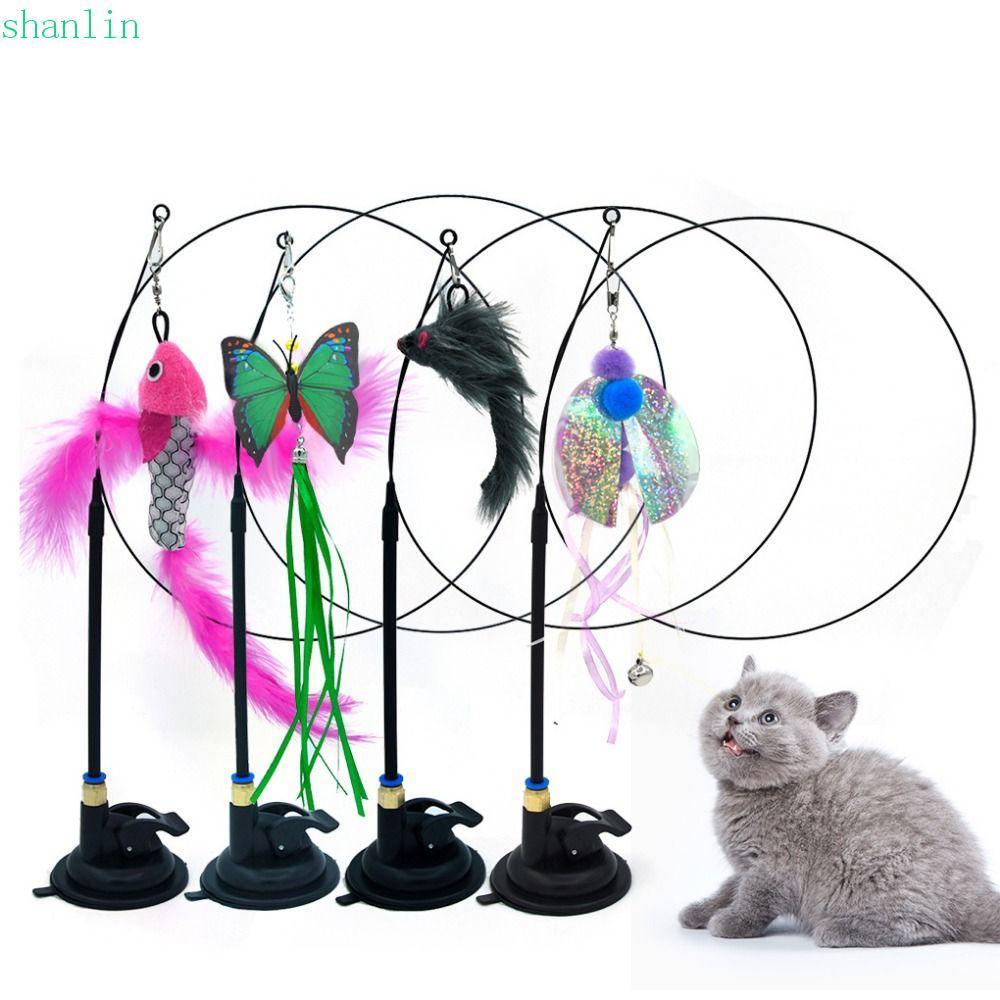 SHANLIN Interactive Cat Teaser ของเล่น,ฟรีมือที่ถอดออกได้ Sucker Wire ...