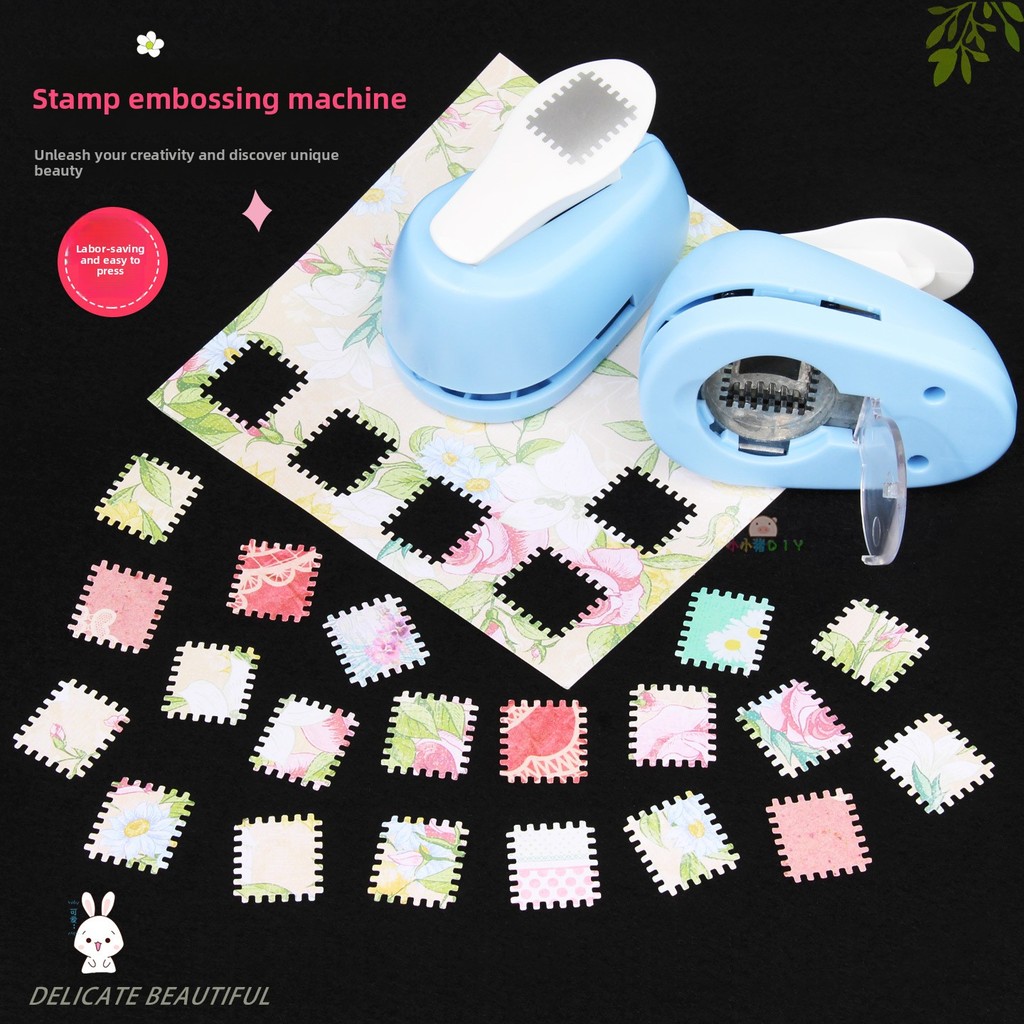 ประหยัดแรงงานแสตมป์ Embosser Square Punch กรอบลูกไม้ Punch คู่มือ diy ...