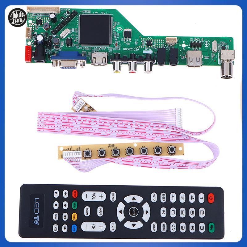 WL| 1 ชุด LCD TV เมนบอร์ดไดรฟ์ RR52C.03A รองรับ DVB-T DVB-T2 พร้อมรีโมท ...