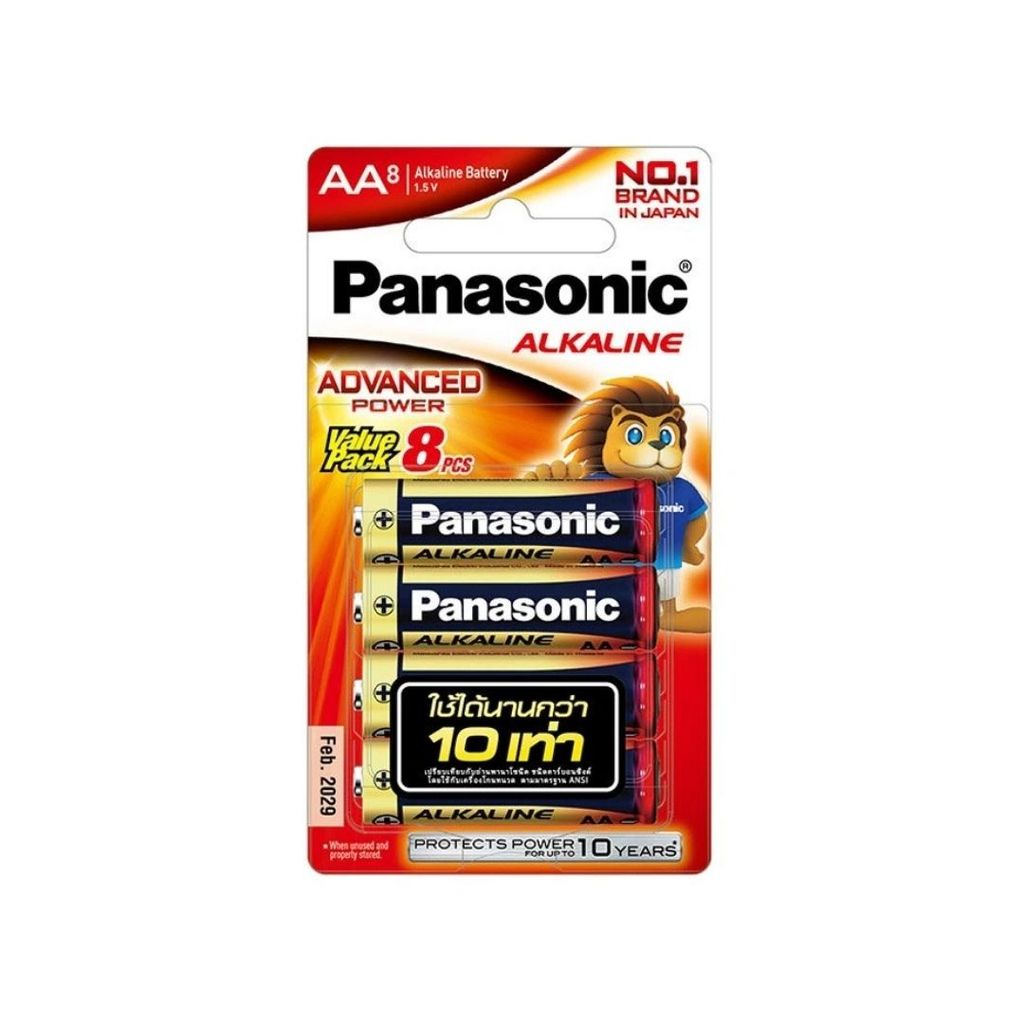 พานาโซนิค ถ่านอัลคาไลน์AA Panasonic Alkaline Battery AA 8Pcs. | Shopee ...
