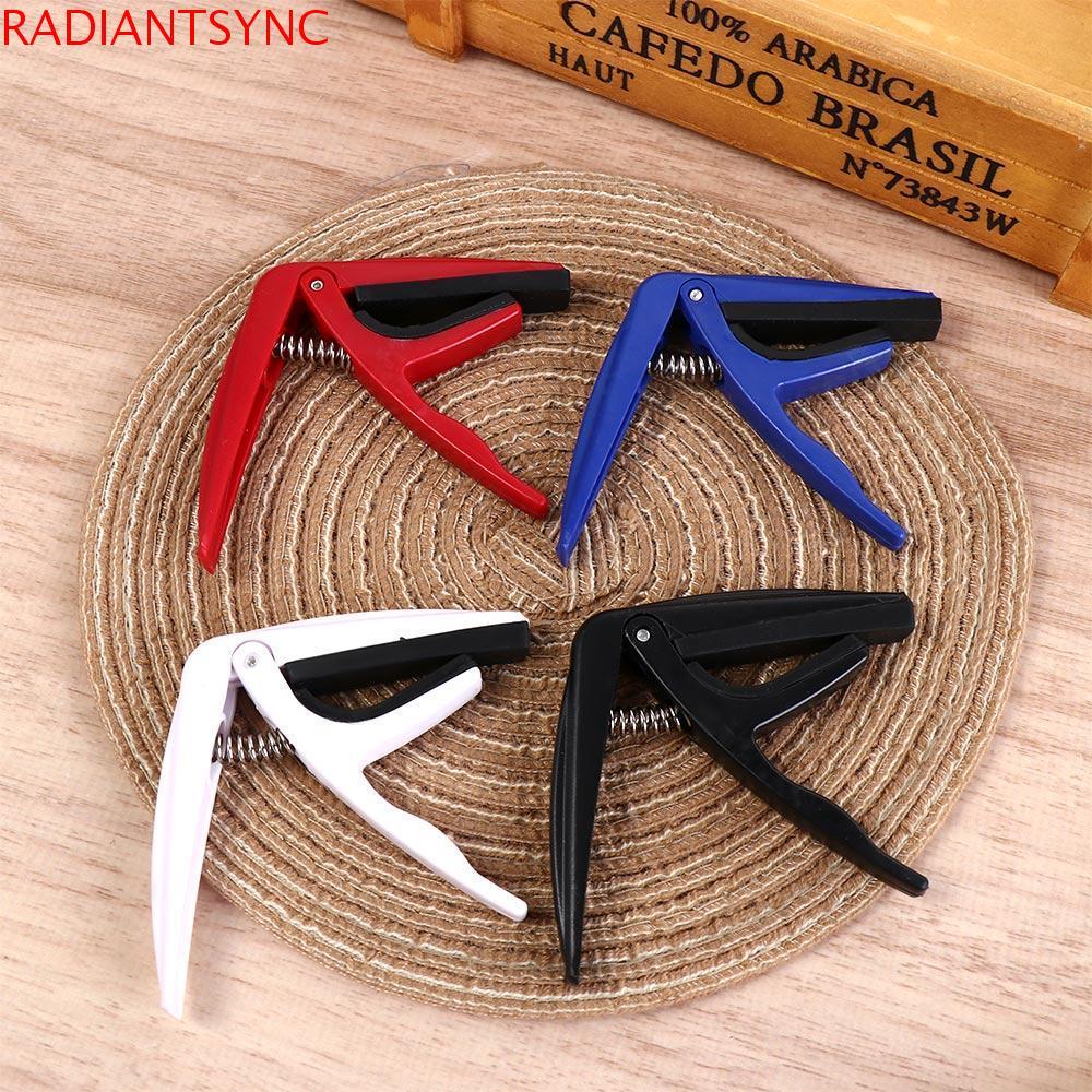 RADIANTSYNC แคลมป์ปรับแต่ง Ukulele, สีขาวสีชมพู Universal Ukulele Capo, อุปกรณ์เสริม Ukulele สี ...
