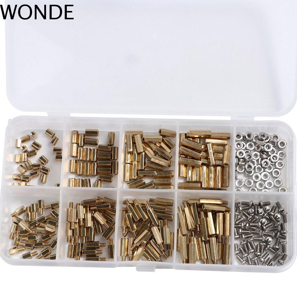 WONDE เสาเกลียว M2 ทองเหลือง Spacer Kit Hex Head Spacer Fastener ...