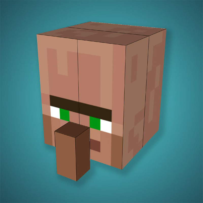 Minecraft Headgear 3d กระดาษสามมิติรุ่น mc Villager หมวกหน้ากากนักเรียน ...