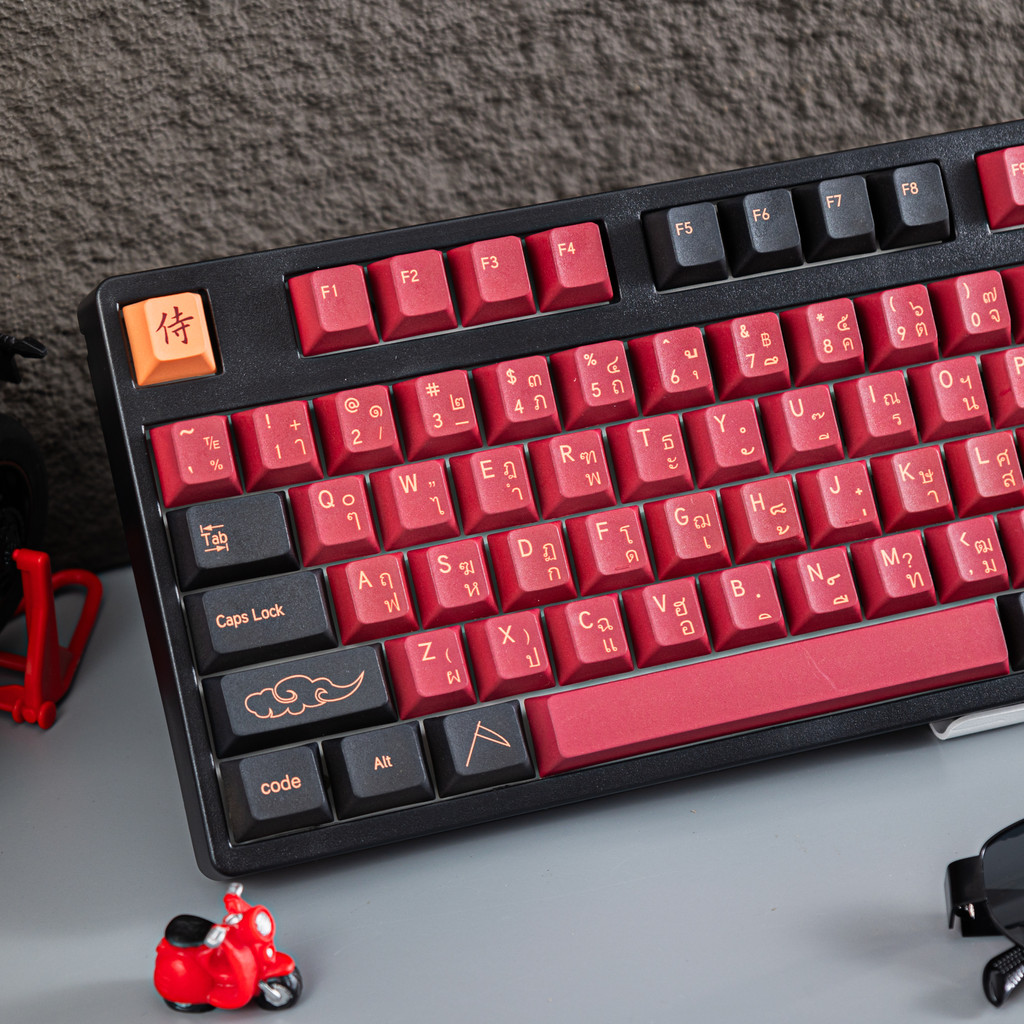 Red Samurai Thai Keycap Full Set PBT Material DYE-Sublimation Cherry ...