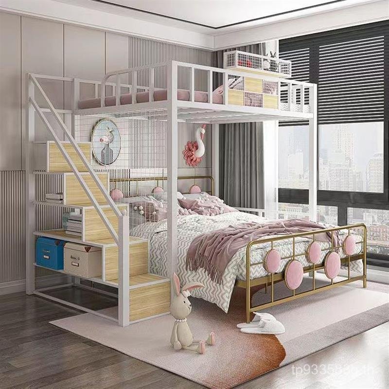 L 3 Nordic Iron Art Double Single Upper Layer Loft สไตล์คอมโพสิตเตียง ...