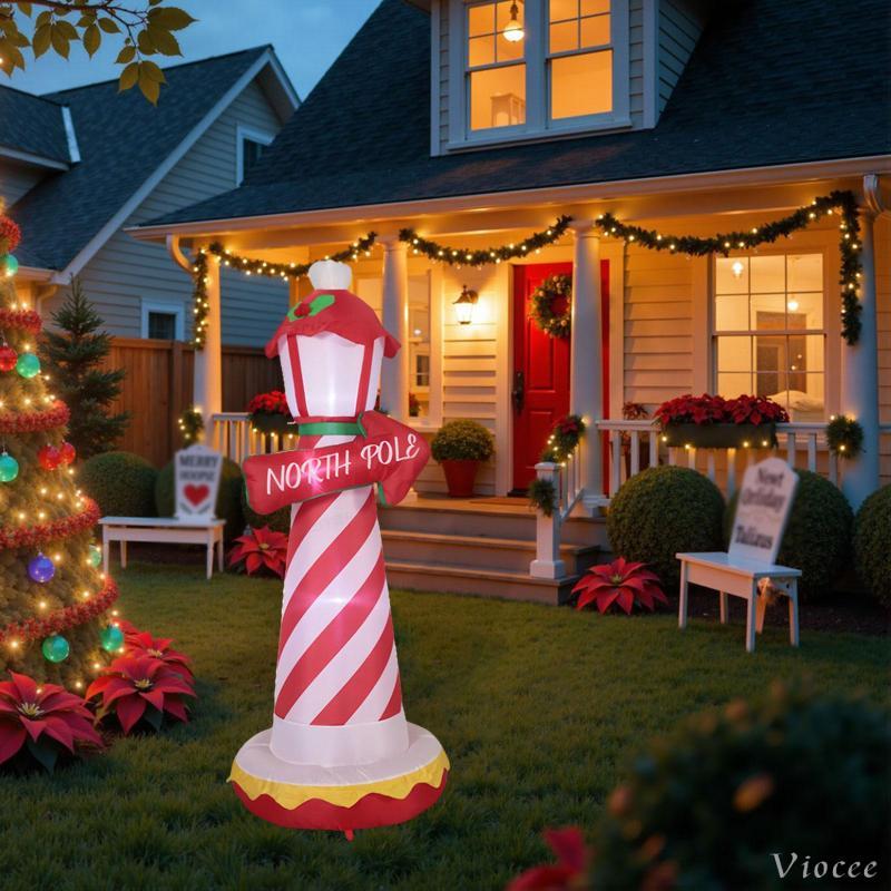 [Viocee] คริสต์มาสInflatable North Pole Lighthouse Lighted Xmas ...