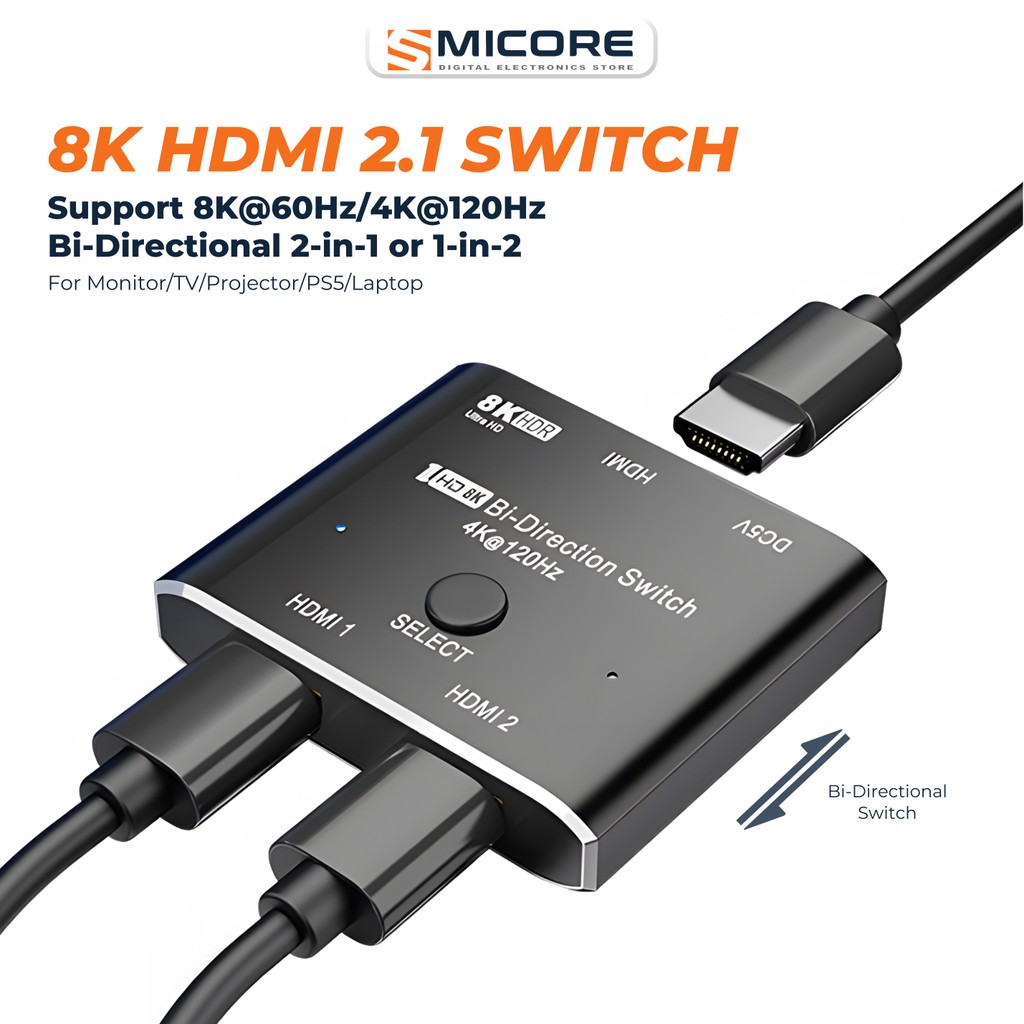HDMI Bi-Directional Switch 8K@60Hz | 4K@120Hz แบบ 2-in-1 / 1-in-2 HDMI ...
