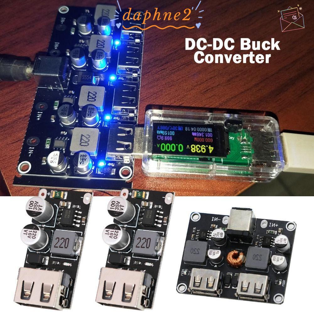 DAPHNES DC โมดูลลดแรงดันไฟฟ้า,อินพุต 6 V-32 V 5 V เอาต์พุต USB QC2.0 ...