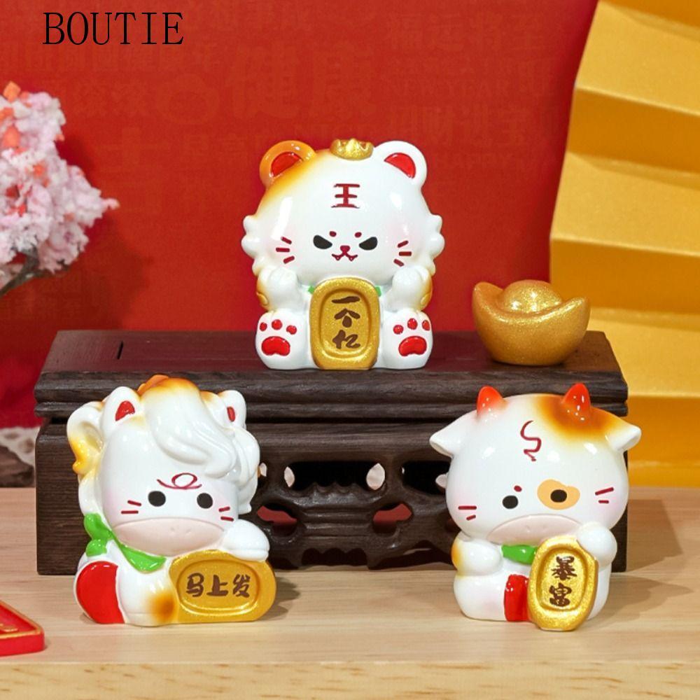 BOUTIE ตุ๊กตานักษัตรจีน Mini Blessing Lucky Cat ของขวัญดั้งเดิมสำหรับปี ...