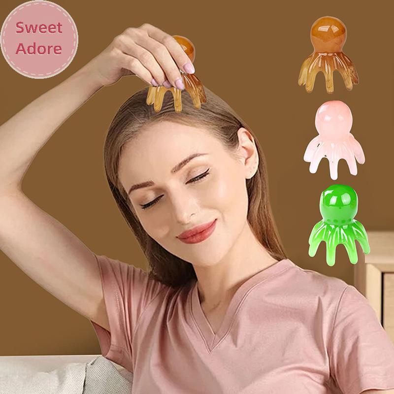 SweetAdore Octopus หวีนวดเรซิ่นหัว Meridian ขูดนวดหนังศีรษะแปรงฝังเข็ม ...