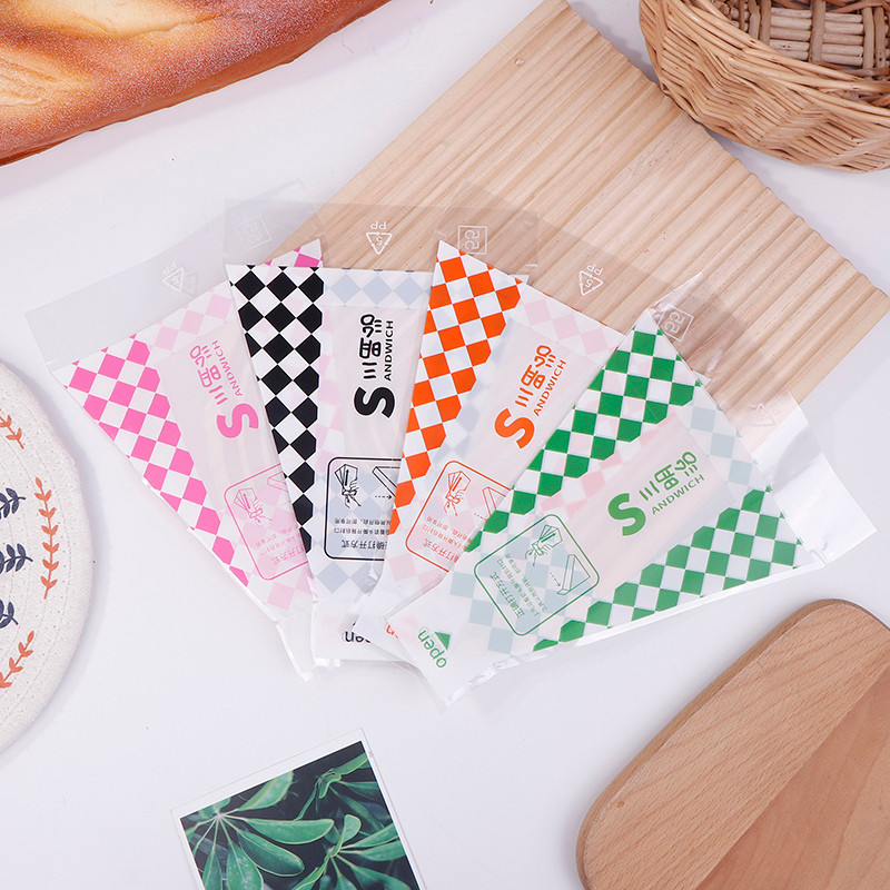 [GEX] 100 ชิ้นแซนวิช Wrappers เบเกอรี่หั่นขนมปังทิ้งง่ายต่อการฉีกขาดโปร่งใสสามเหลี่ยมเค้ก ...
