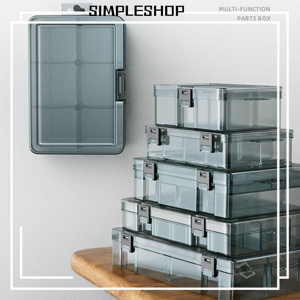 SIMPLESHOP กล่องเครื่องมือพลาสติก, อุปกรณ์ดอกสว่าน กล่องเก็บสกรูโปร่งใส, ตารางที่ถอดออกได้หนามัล ...