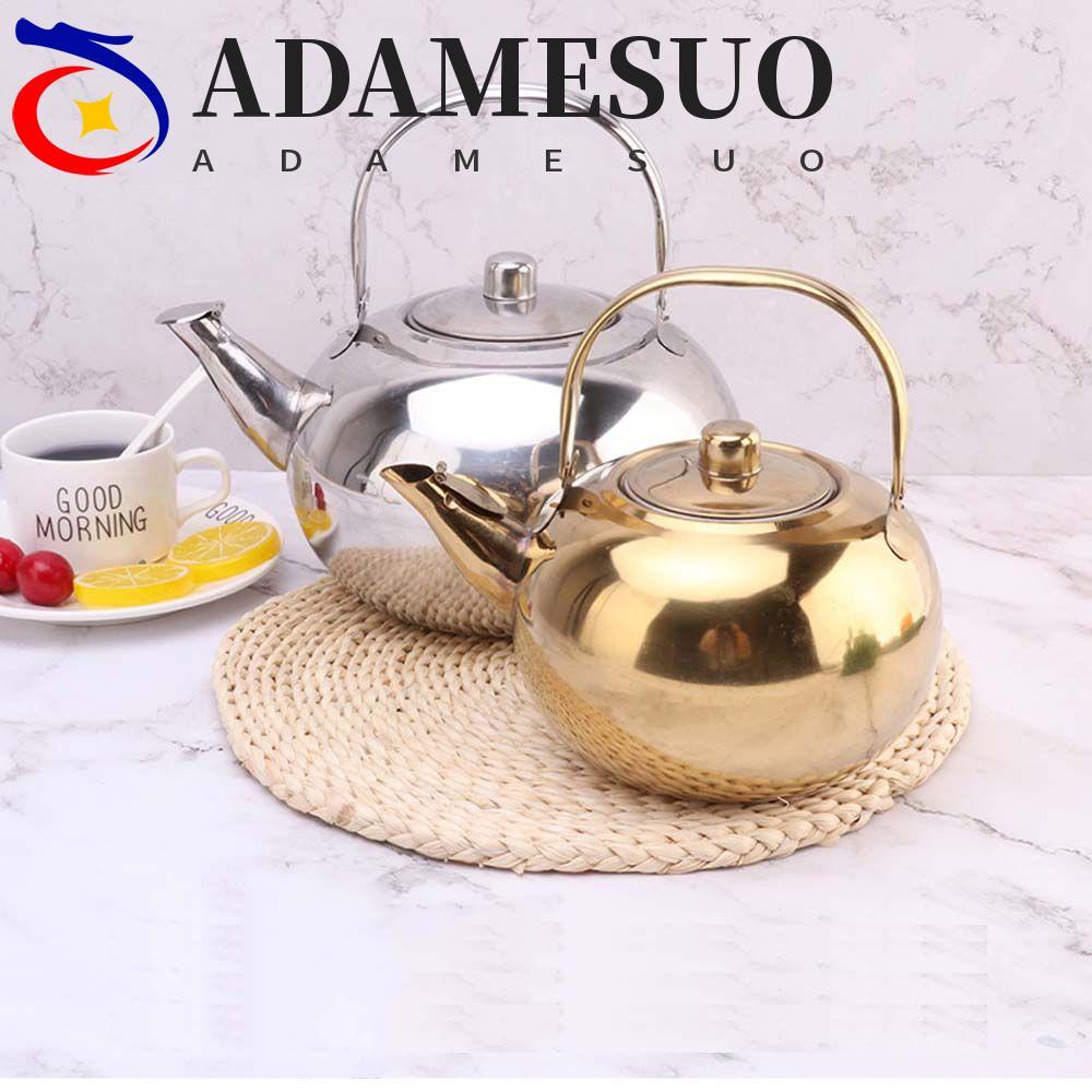 ADAMESUO ชากาต้มน้ํา Silve หรือทองที่ถอดออกได้พร้อมกรองสแตนเลสเตาตั้งพื้นชา Infuser กาต้มน้ํา ...