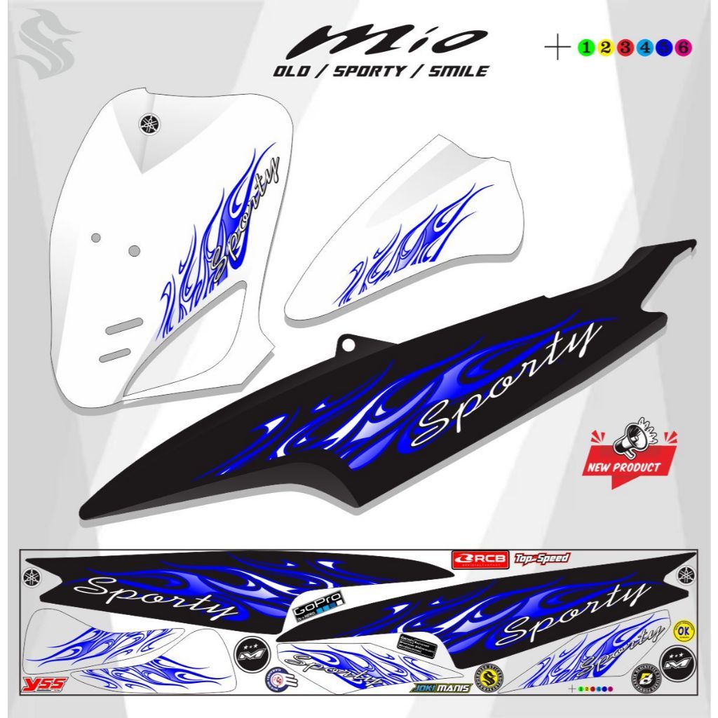 YAMAHA ALL MIO OLD / MIO SMILE MIO SPORTY คาร์บอน MOTORCYCLE STRIPING ...