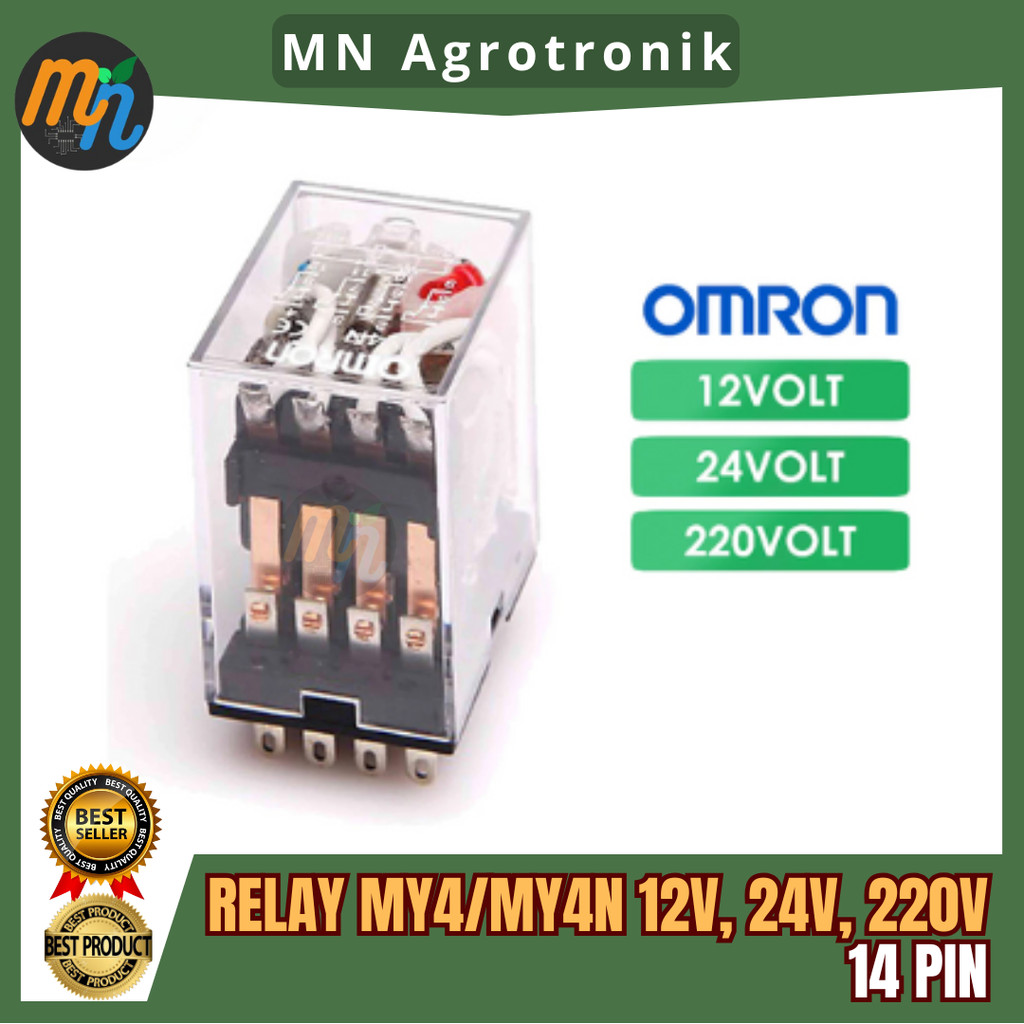 RELAY MY4 12V OMRON / RELAY MY4N 24V OMRON / RELAY MY4-N 220V 14 PIN ...