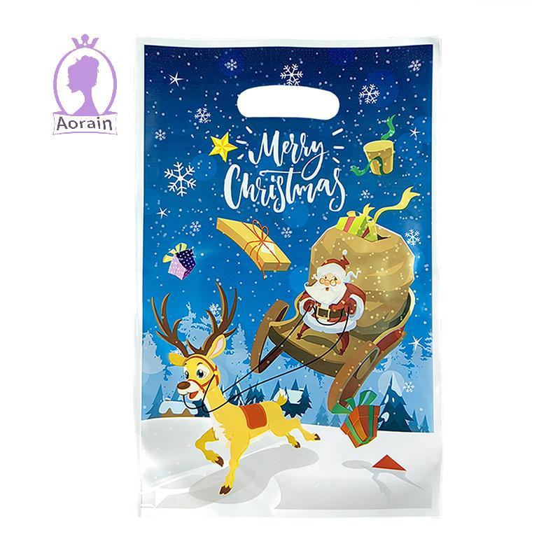 # ANTH # 10PCS Christmas Party Gift Bag Candy Bag การ์ตูน Santa Claus ...