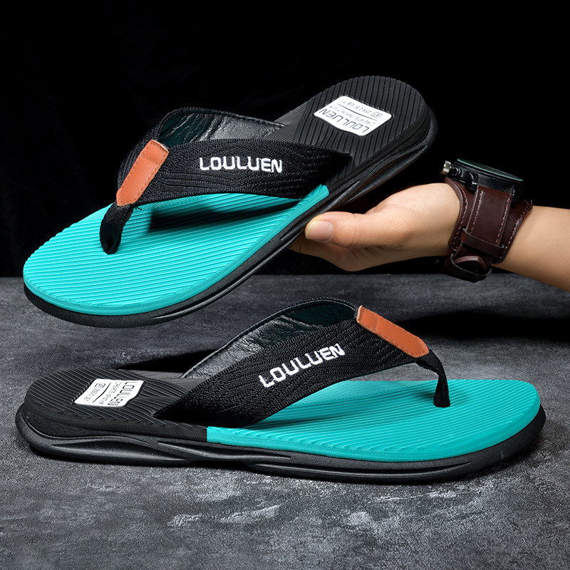 รองเท้าแตะผู้ชาย ใหม่ Casual Beach Flip-Flops รองเท้าแตะ Anti-Slip Soft ...
