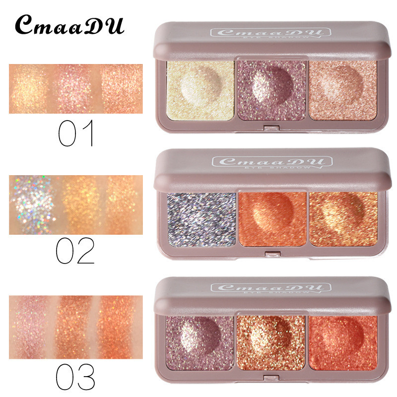 แต่งหน้า cmaadu Keyboard Fingertip Tricolor Mashed Potato Eyeshadow ...