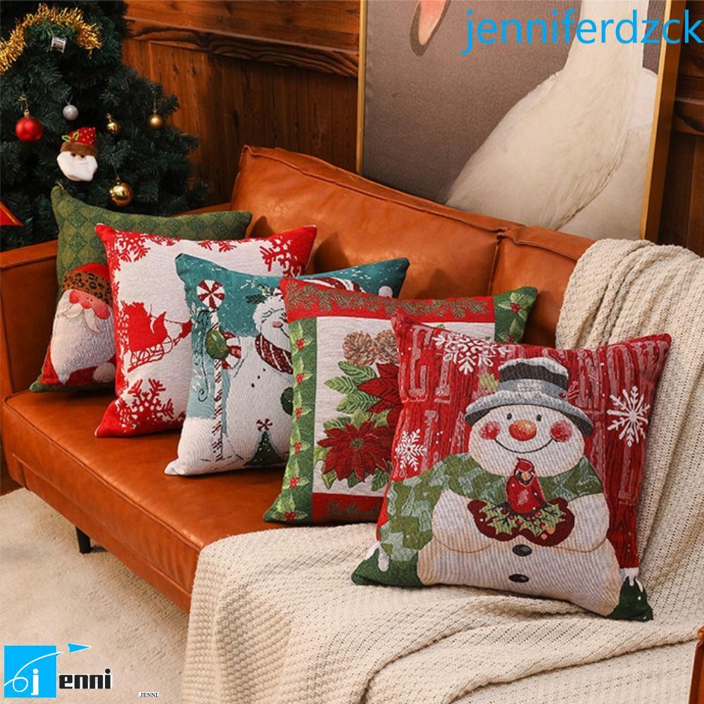 JENNIFE ปลอกหมอนคริสต์มาส, Snowman INS สไตล์โยนปลอกหมอน,ตกแต่งบ้านเกล็ด ...