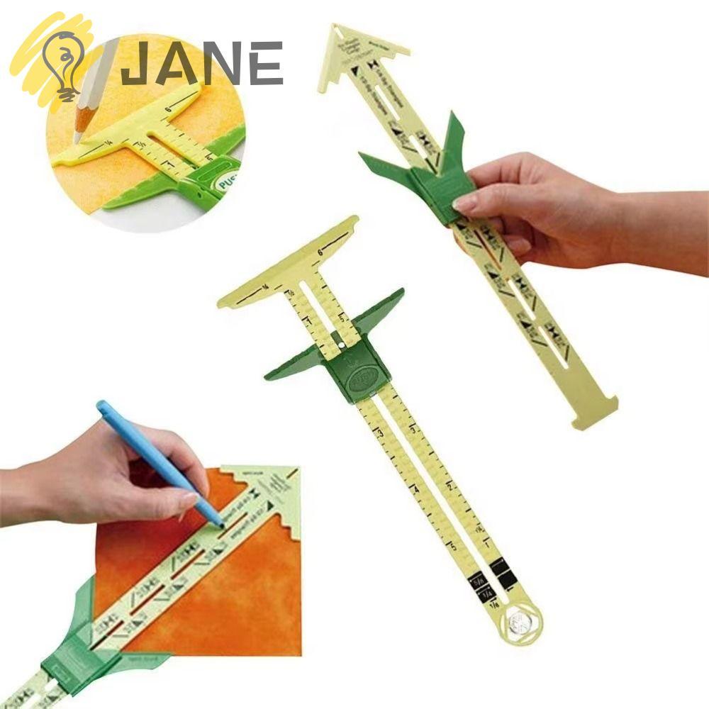 JANE ไม้บรรทัดเลื่อน, Multi-Functional Slide Gauge เย็บ Patchwork ไม้ ...