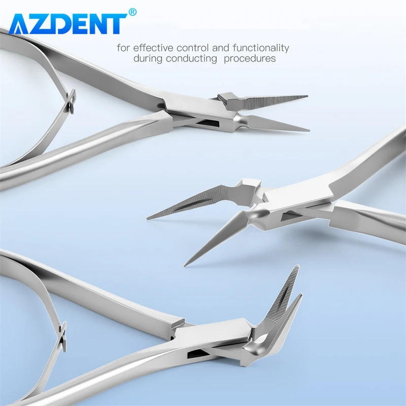 AZDENT Dental Residual Root Tweezers Tooth Root Extraction Forceps Root ...