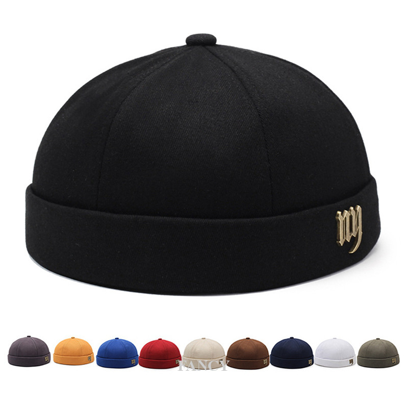 หมวก Landlord วินเทจ Hiphop Melon Skin Cap Brimless Caps | Shopee Thailand