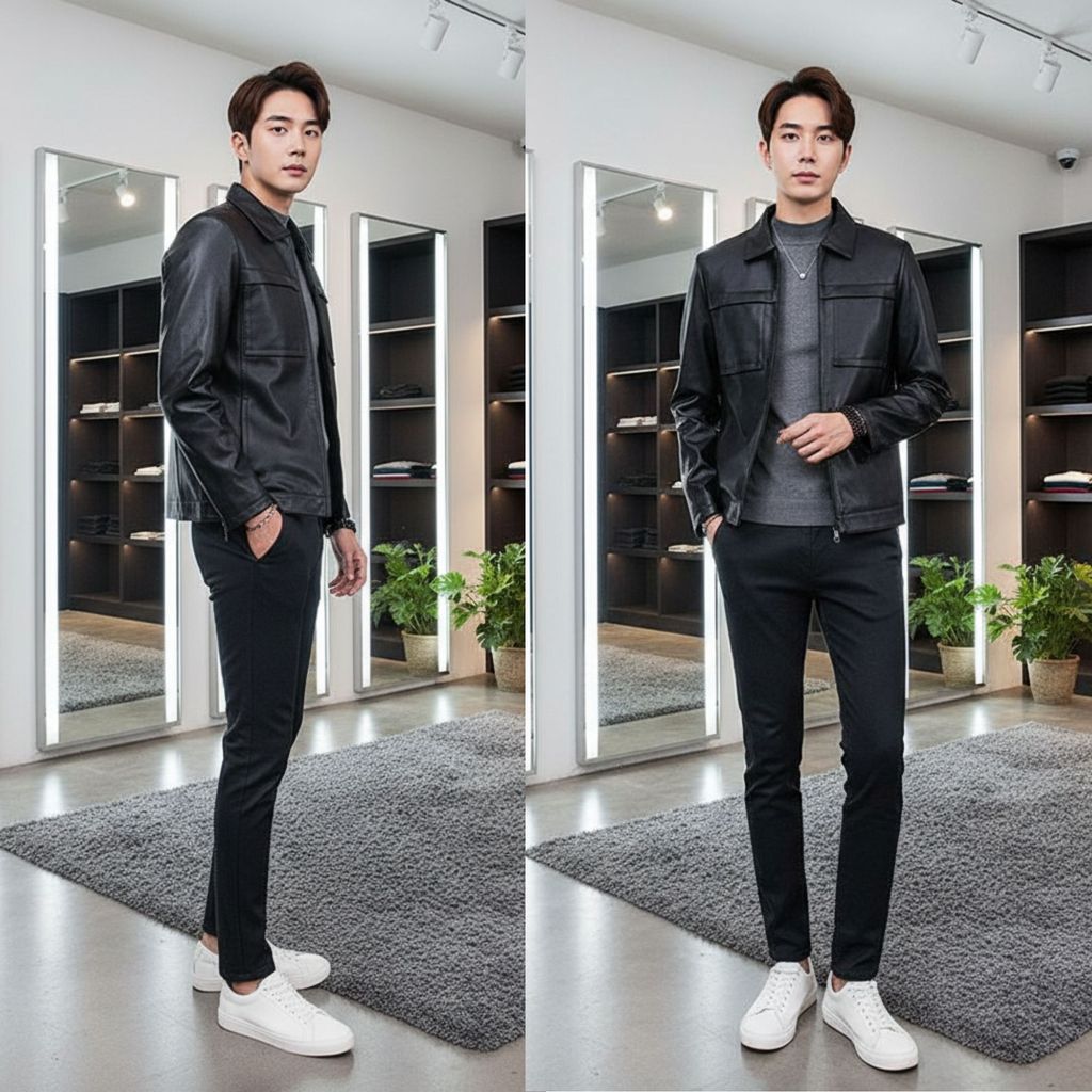 เสื้อแจ็คเก็ตหนัง แจ็คเก็ตหนังสีดำสุดหรู ใส่แล้วมั่นใจ สไตล์เรียบหรู ...