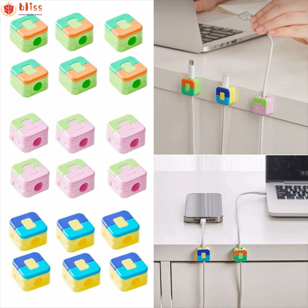 BLLISS 6PCS Desktop Cable Management Clips, Dopamine Portable Magnetic Data Cable Organizer ...